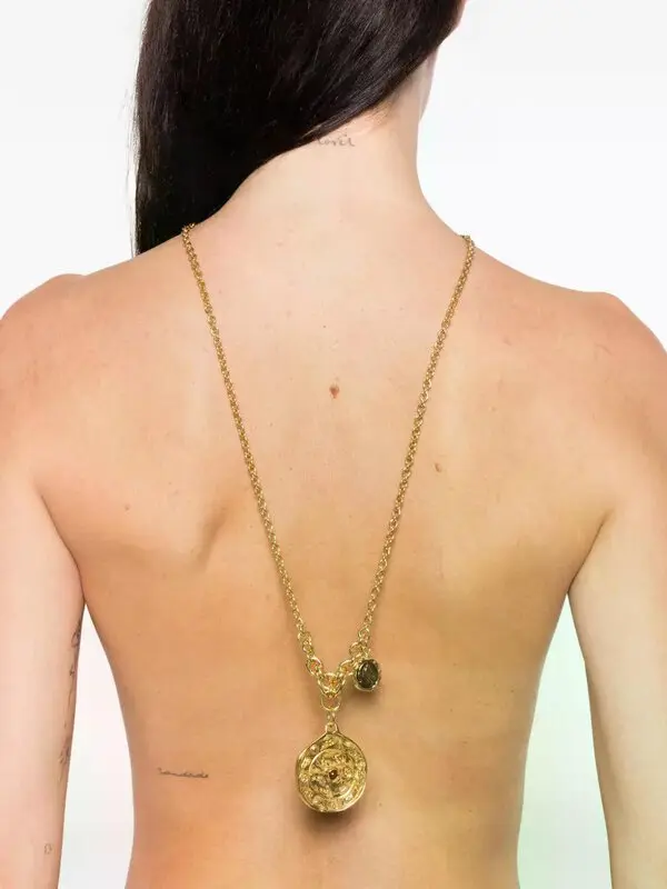 Chloé Coin Jasper Gem Charm Necklace