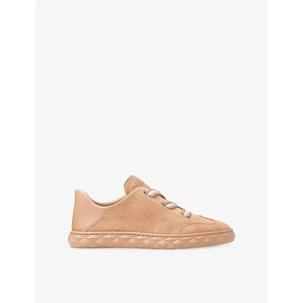 JIMMY CHOO Diamond Light Flex Suede Trainers - V Toffee Mix