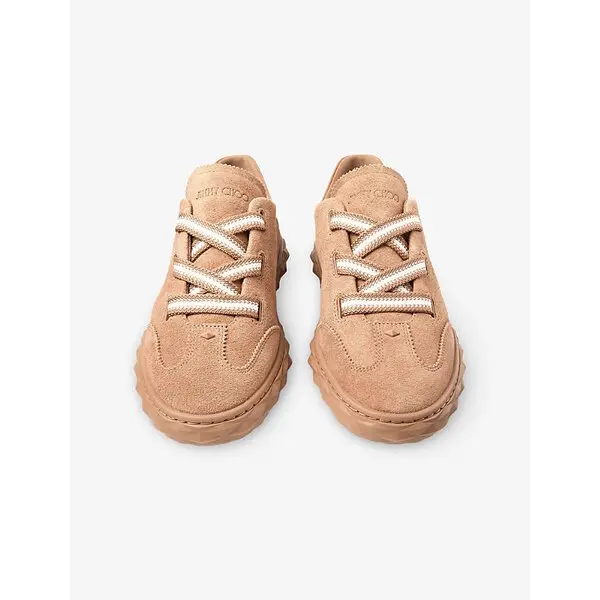 JIMMY CHOO Diamond Light Flex Suede Trainers - V Toffee Mix