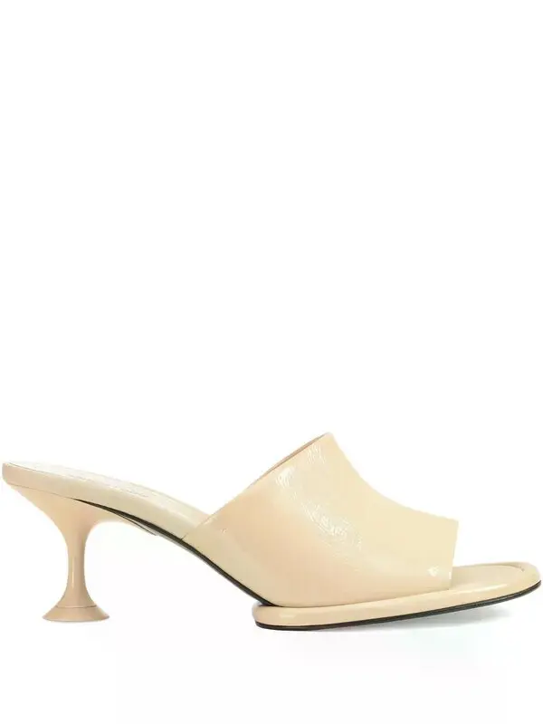 SERGIO ROSSI 60mm Orb Leather Mules - Neutrals