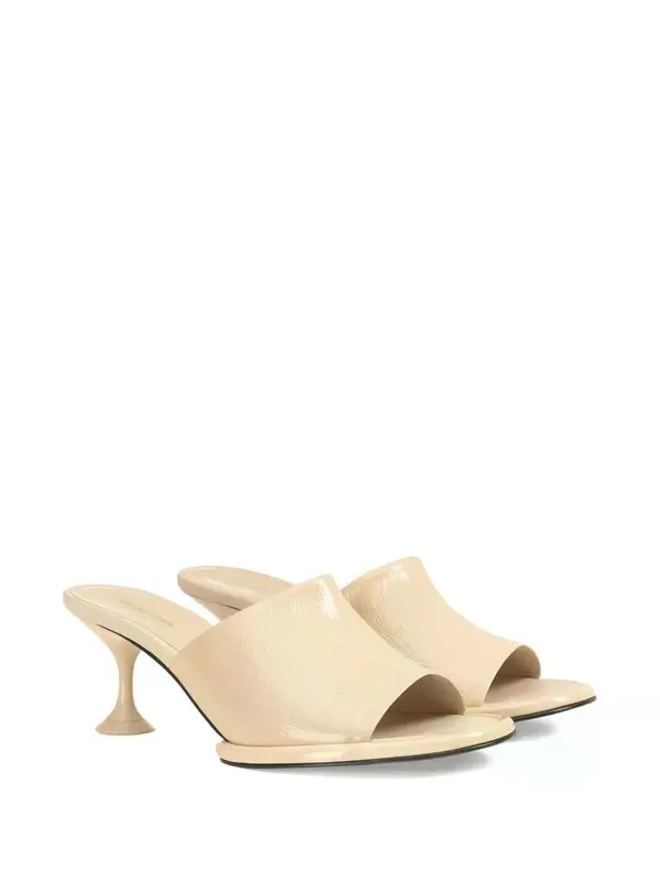 SERGIO ROSSI 60mm Orb Leather Mules - Neutrals
