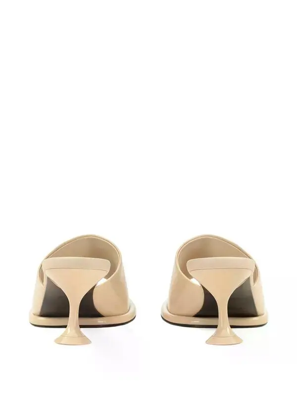 SERGIO ROSSI 60mm Orb Leather Mules - Neutrals