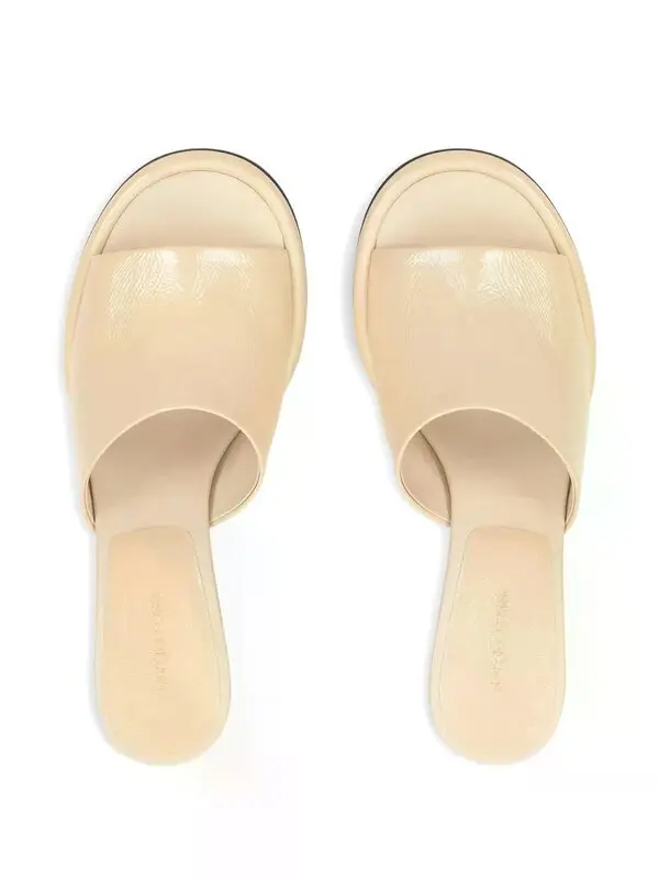SERGIO ROSSI 60mm Orb Leather Mules - Neutrals