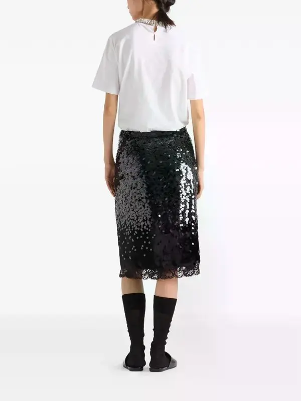 Prada Sequin-embellished Straight Skirt