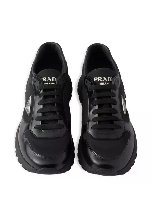 Prada Triangle-logo Sneakers - Black