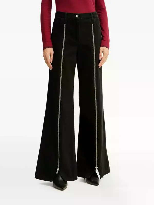 Patrizia Pepe Zip-detail Wide Leg Jeans