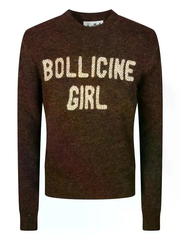 MC2 SAINT BARTH Strass Embellished Sweater - Brown