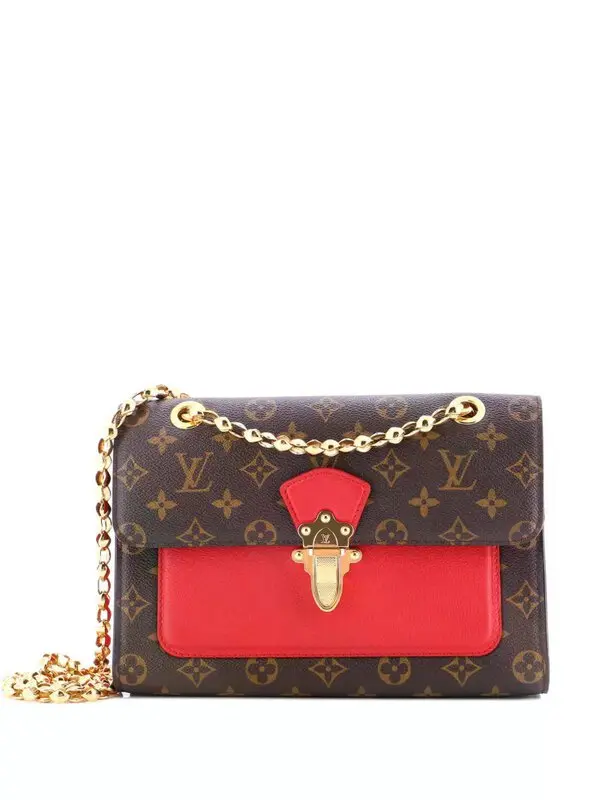 LOUIS VUITTON Victoire Handbag Monogram Canvas And Leather Shoulder Bag - Brown