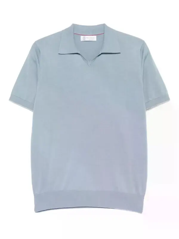 Brunello Cucinelli V-neck Short-sleeve Top - Blue