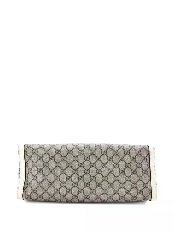 Gucci Padlock Chain Gg Coated Canvas With Leather Medium Tote Bag