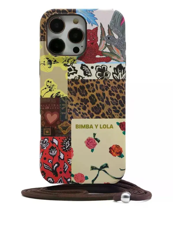 Bimba Y Lola Iphone 15 Pro Max Patchwork Phone Case - Brown