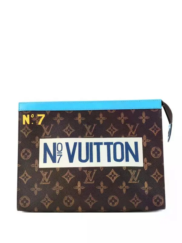 LOUIS VUITTON Pochette Voyage No.7 Trunk L'oeil Vintage Monogram Canvas Mm Clutch Bag