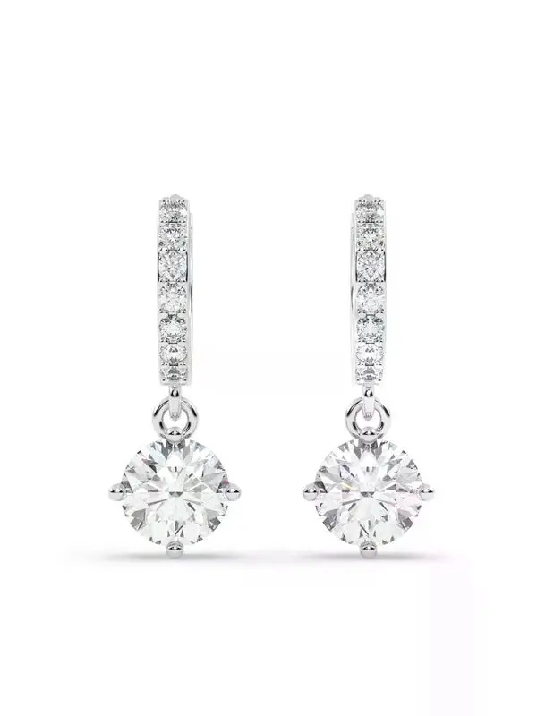 TILLA 14kt White Gold Dangling Earrings - Silver