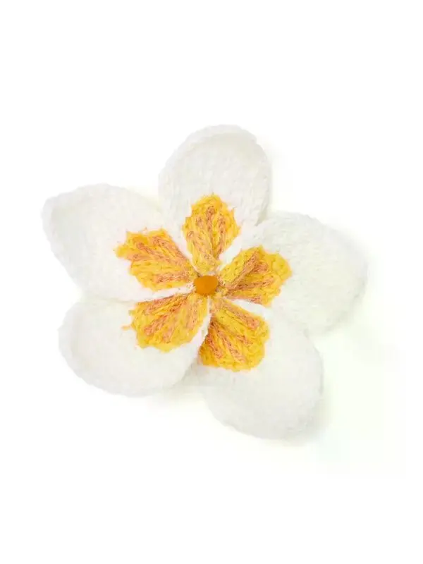 Alanui Frangipani Embroidered Brooch - White