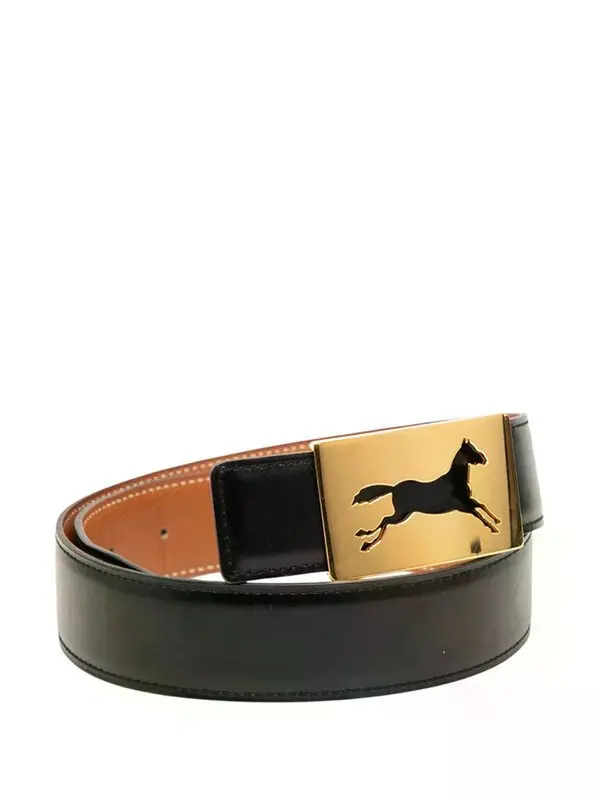 Hermès 1996 Box Calf Horse Buckle Belt