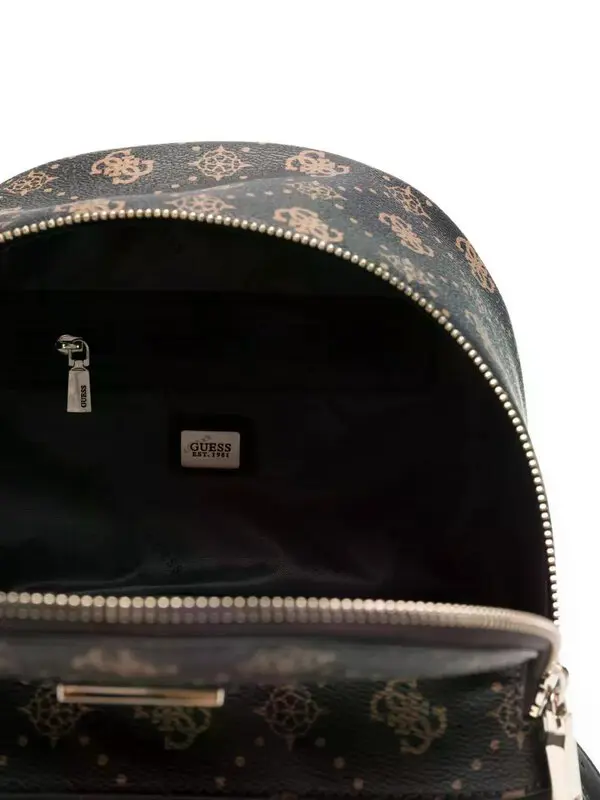 Guess Dark Brown Monogram Backpack GUESS USA Vezzola Monogram Leather Backpack | Brown | FARFETCH main image 2