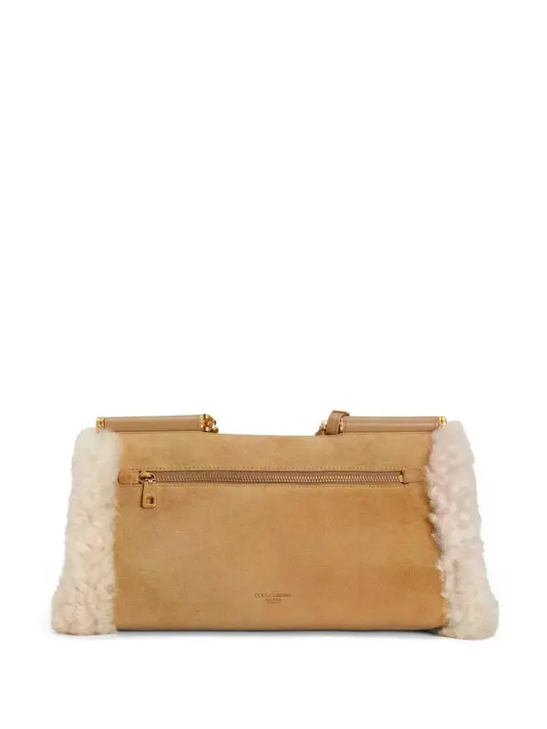 Dolce & Gabbana Top-handle Tote Bag With Shearling Trim