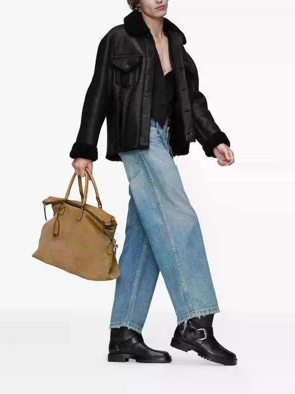 MAISON MARGIELA Waxed Shearling Jacket - Black