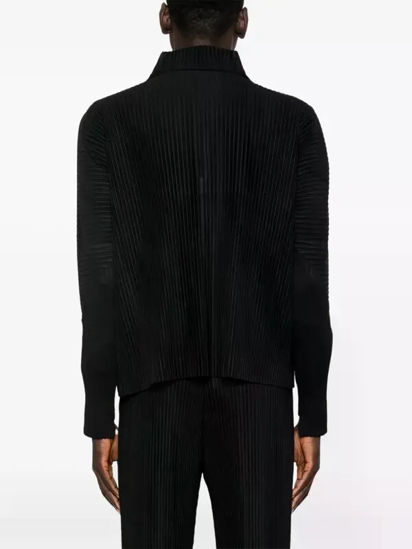 Issey Miyake Pleated Zip Top - Black