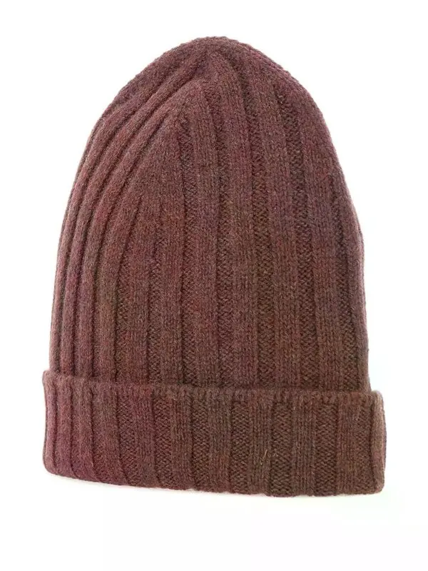 GRAN SASSO Ribbed Beanie Hat - Red