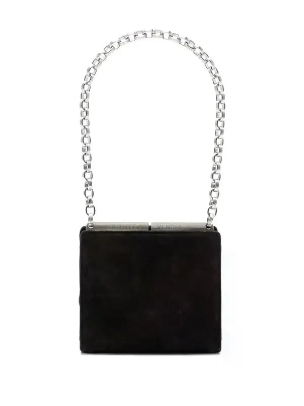 Bottega Veneta 20th Century Suede Frame Clutch With Chain - Brown