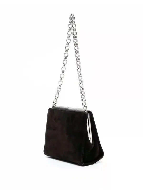 Bottega Veneta 20th Century Suede Frame Clutch With Chain - Brown
