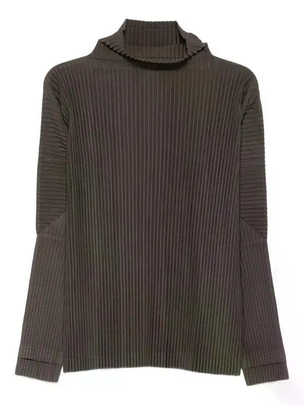 Issey Miyake Pleated Roll-neck Top - Green