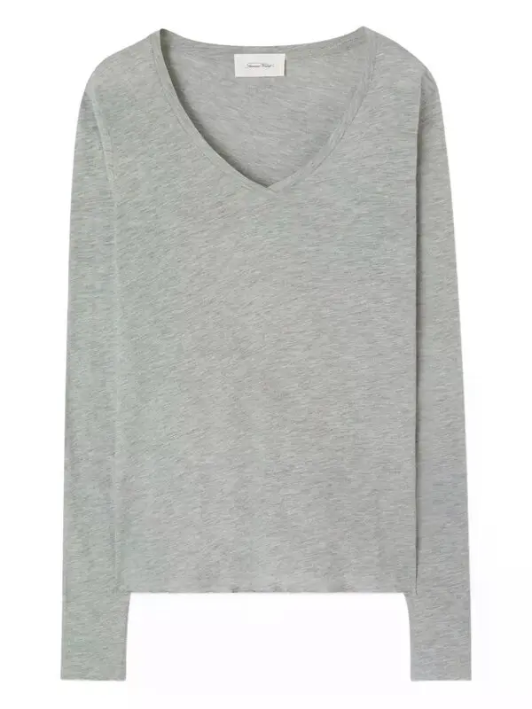 American Vintage Jacksonville V-neck Long-sleeved T-shirt - Grey