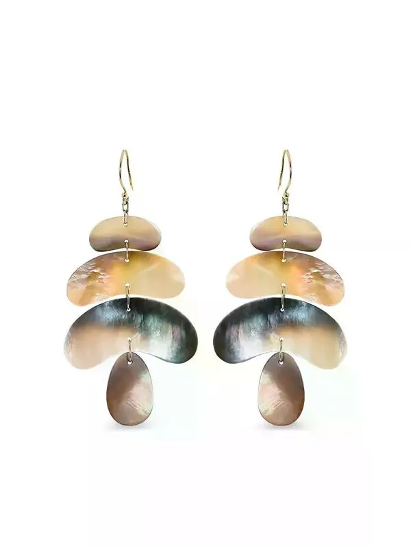 TEN THOUSAND THINGS 18k Yellow Totem Pearl Flat Earrings - Gold