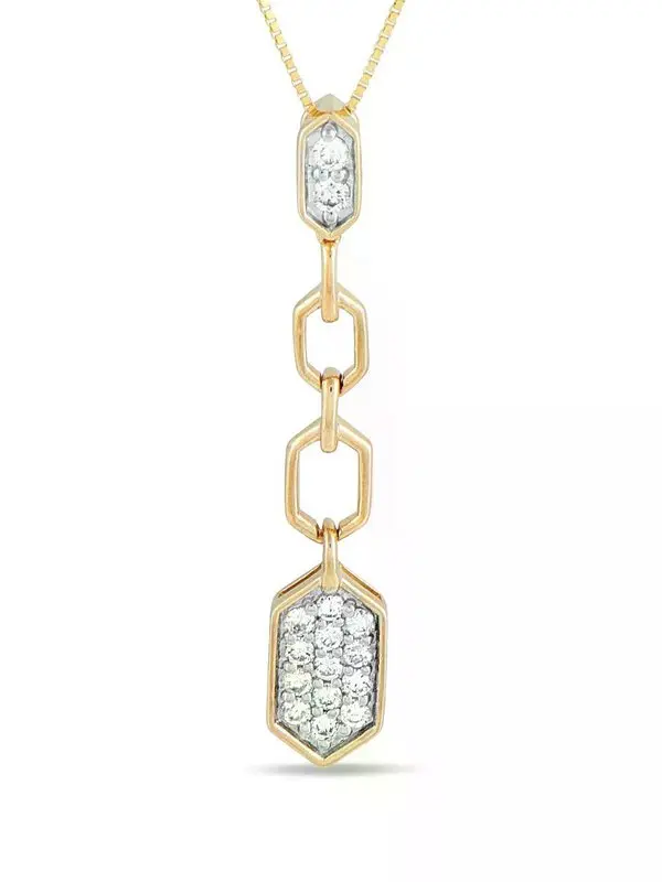 LB EXCLUSIVE 14k Yellow Diamond Hexagons Necklace - Gold