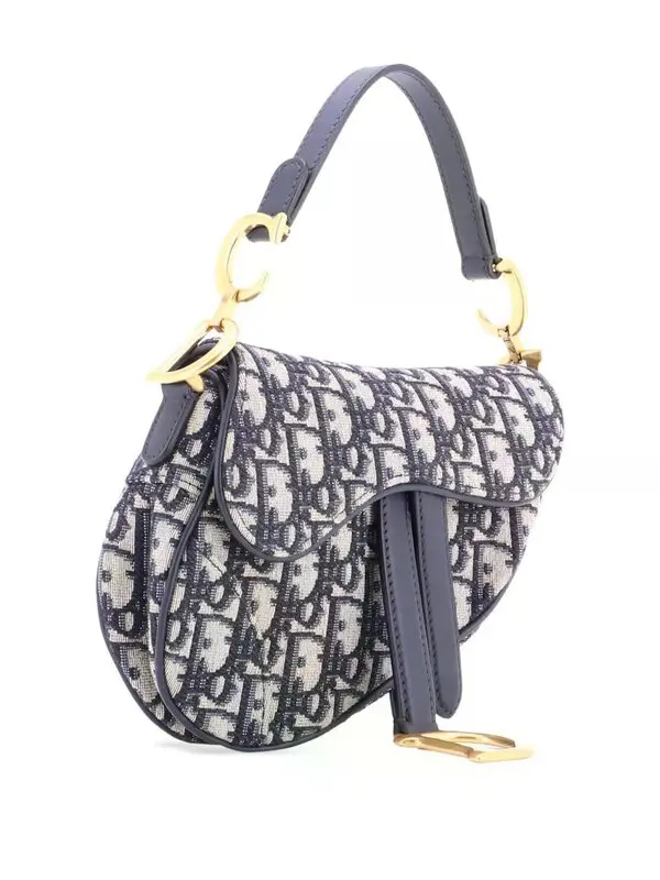 Dior Saddle Oblique Canvas Mini Shoulder Bag - Blue