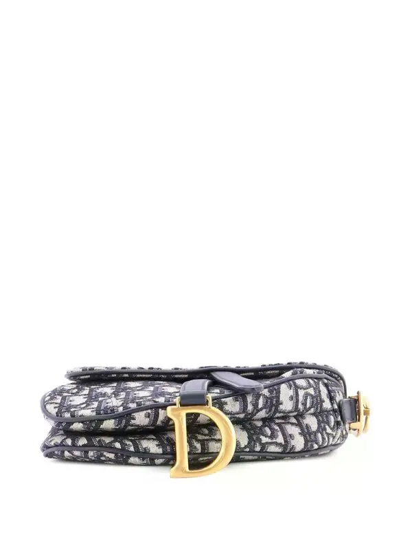 Dior Saddle Oblique Canvas Mini Shoulder Bag - Blue