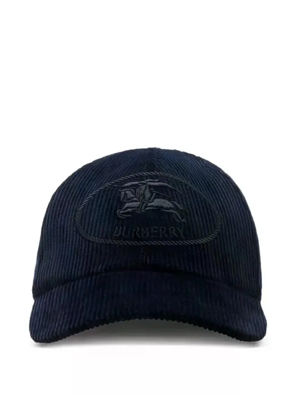 Burberry Knight Stamp Corduroy Baseball Hat - Blue