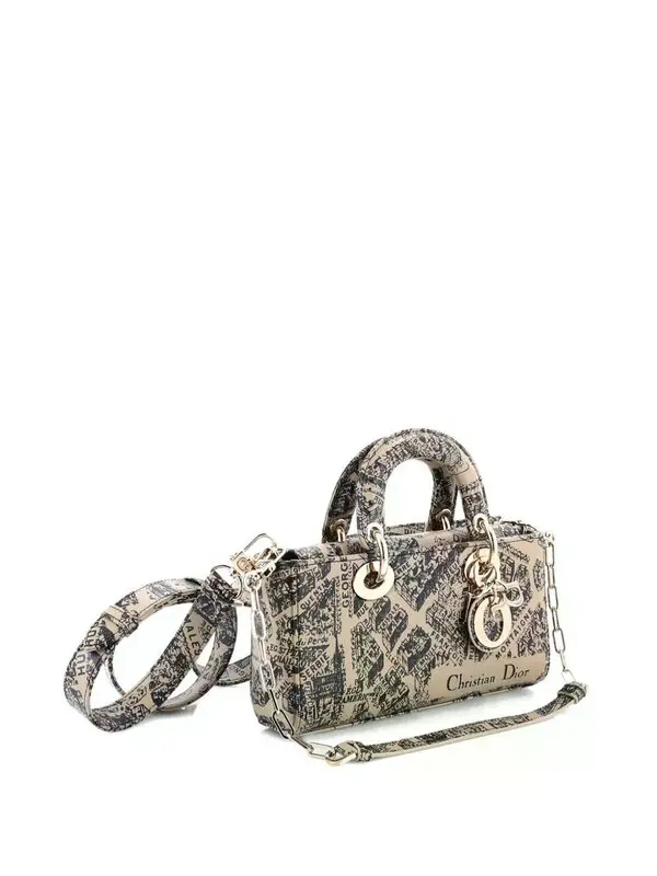 Dior Lady D-joy Small Satchel Printed Leather - Black