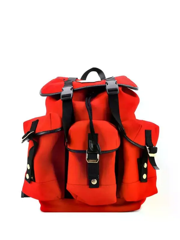 Gucci Aria 100th Anniversary Off The Grid Embroidered Felt With Leather Backpack - Blue