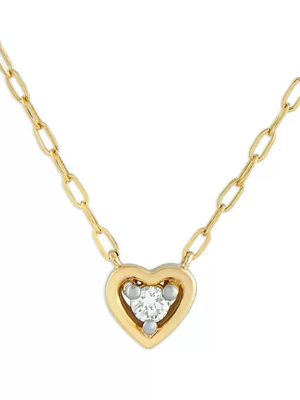LB EXCLUSIVE 14k Yellow Diamond Heart Pendant Necklace - Gold