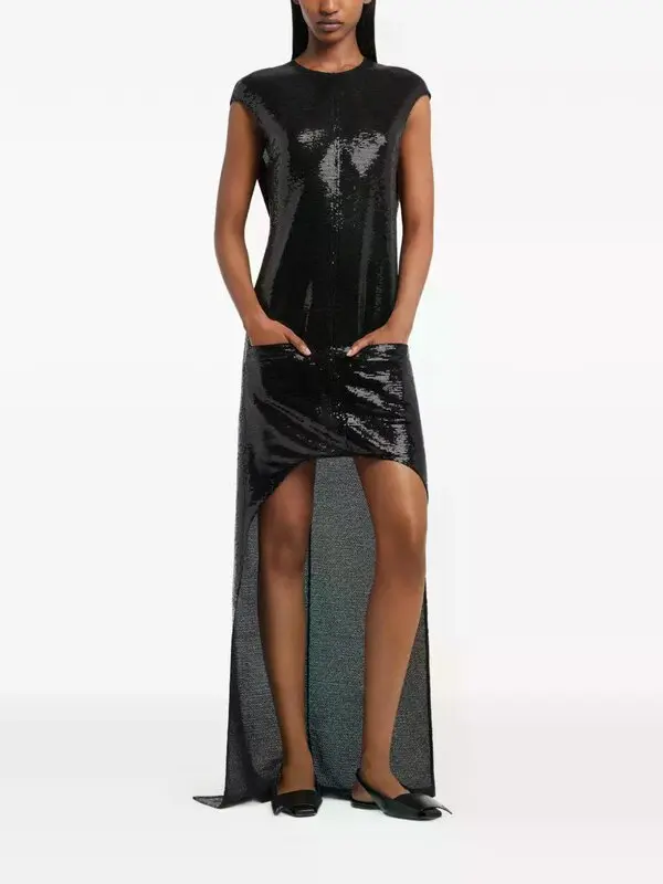 COURREGES Sequin-embellished Asymmetric Dress