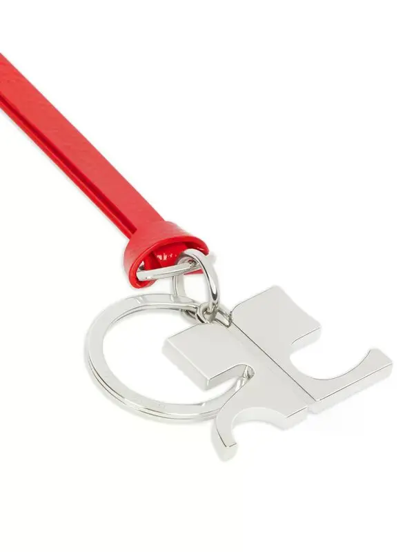 COURREGES Logo-charm Keyring - Red