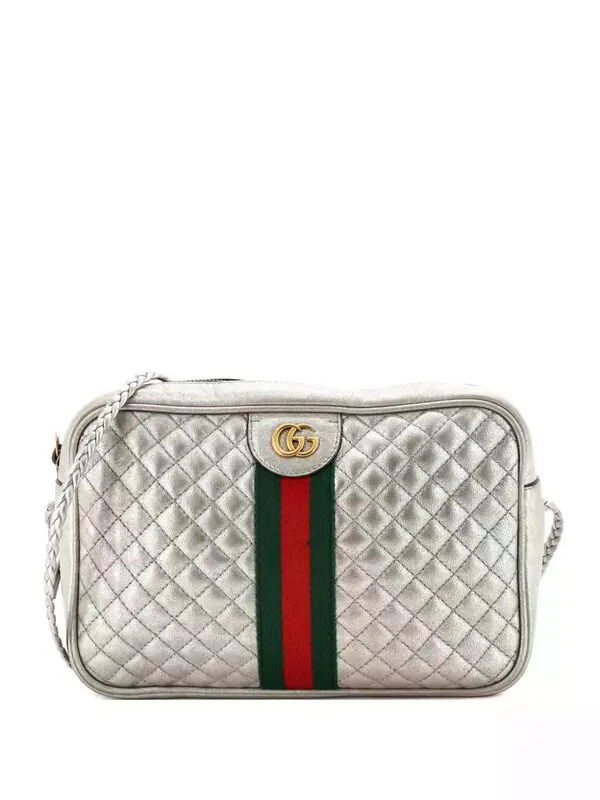 Gucci Trapuntata Camera Bag Quilted Leather Crossbody - Silver