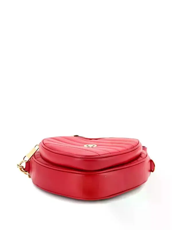 Gucci Interlocking G Heart Quilted Mini Shoulder Bag - Red