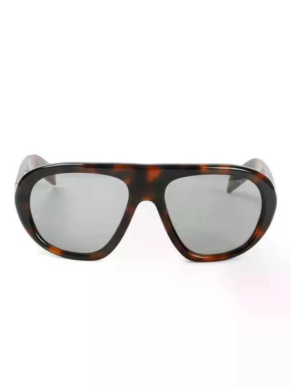 Prada Acetate Geometric Sunglasses - Brown