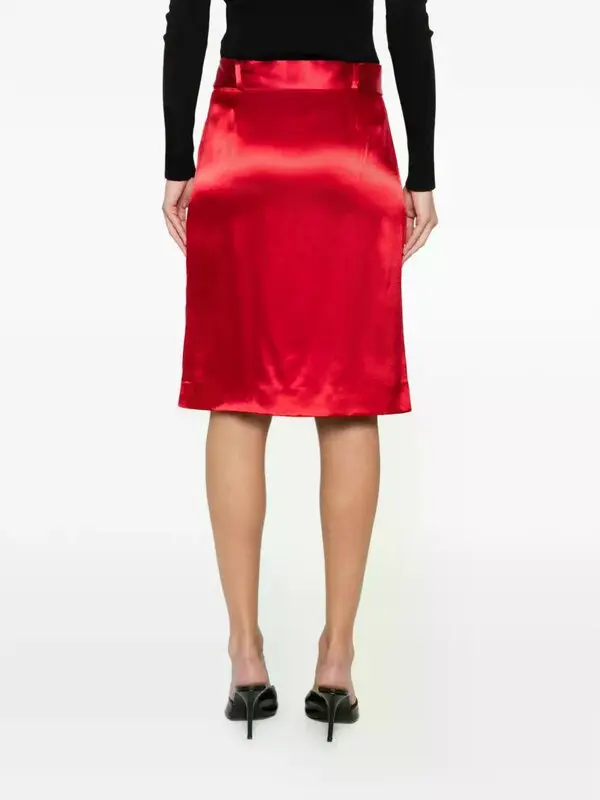 FERRAGAMO Belted Button-front Midi Skirt