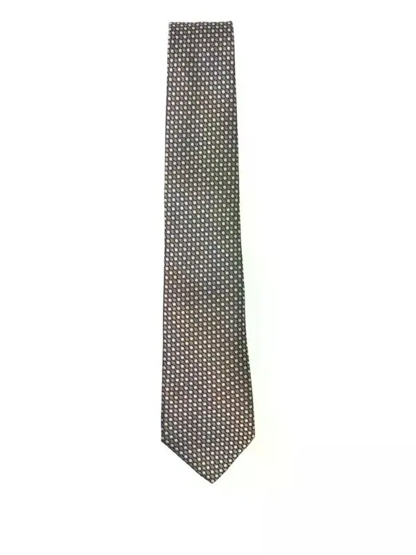 Canali Dotted Pattern Neck Tie - Brown