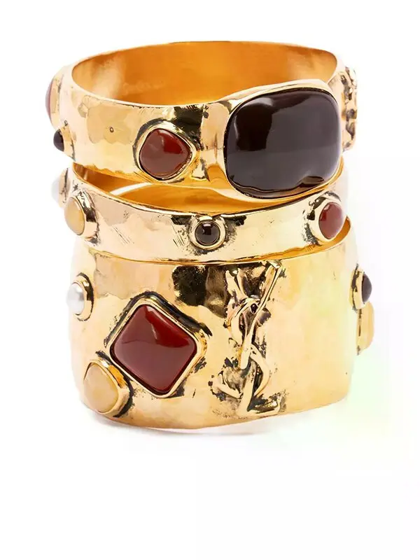 Saint Laurent Cassandre Cabochon Bracelet - Gold