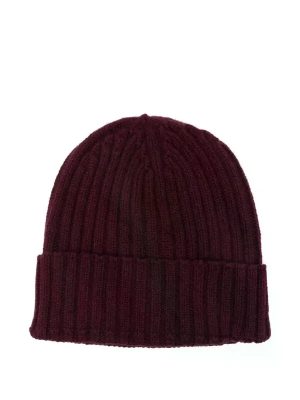 DELL'OGLIO Ribbed Knit Beanie - Red