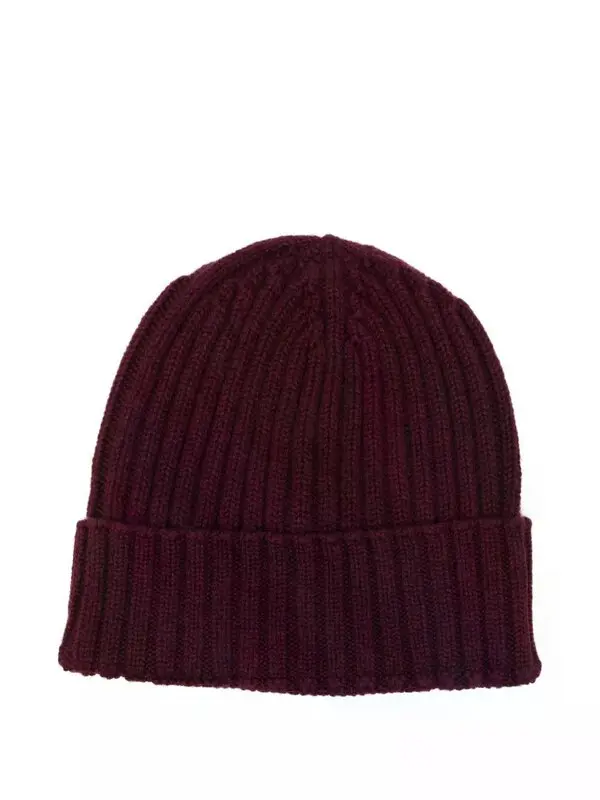DELL'OGLIO Ribbed Knit Beanie - Red