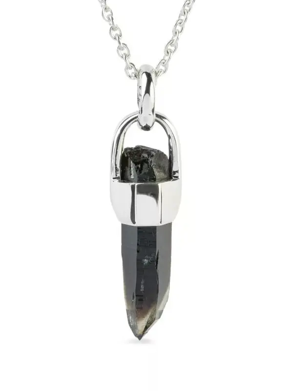 PARTS OF FOUR Sterling Silver Talisman Smoky Quartz Necklace - Black