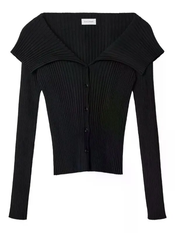 HOUSE OF DAGMAR Ribbed Merino Wool Cardigan
