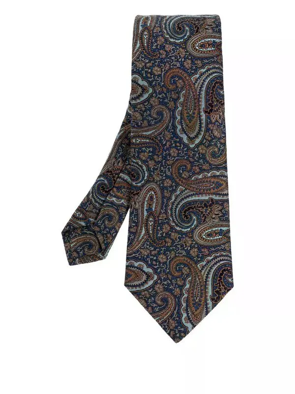 Etro Paisley-patterned Neck Tie - Blue