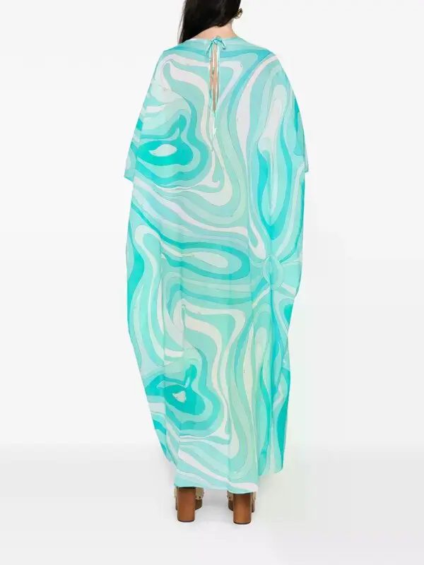 Emilio Pucci Marmo-print Long Cotton Kaftan